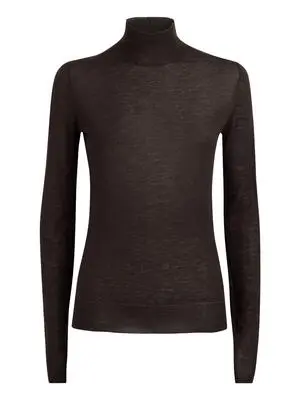 JOSEPH Cashair Cashmere High-neck Sweater - Brown