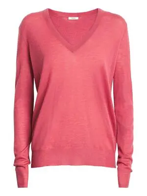 JOSEPH Cashair V-neck Sweater - Pink