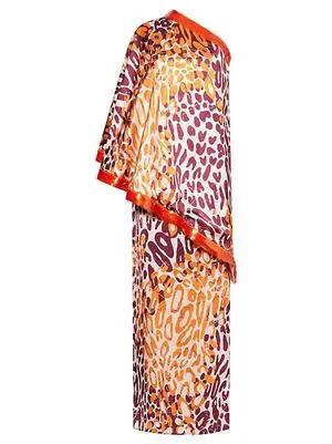 DIMA AYAD Printed Woven Maxi Dress - Multicolor Orange