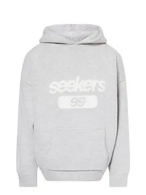 SISTERS & SEEKERS Relaxed-fit Knitted Hoodie - Soft Grey
