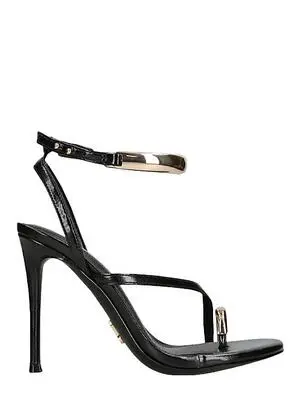 Steve Madden Tia Faux-leather Heeled Sandals - Black