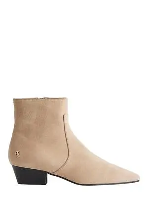 ANINE BING Freya Suede Ankle Boots - Sand Suede