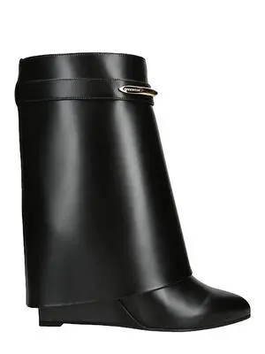 Givenchy Shark 95 Leather Ankle Boots - Black