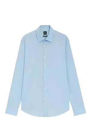 BOSS Slim-fit Performance-stretch Twill Shirt - Light/pastel Blue