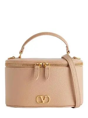 Valentino Garavani Vlogo Vanity Mini Leather Cross Body Bag - Rose Sand