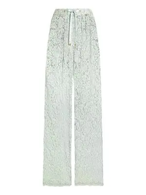 Dolce & Gabbana Floral Lace Palazzo Pants - Green