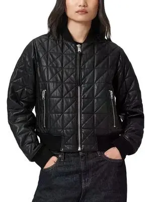 ALLSAINTS Carly Quilted Zip-up Jacket - Black