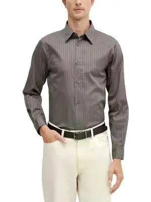 Armani Exchange Striped Buttoned Shirt - Grey