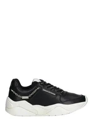 Armani Exchange Chain-embellished Sneakers - Black