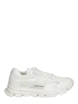 Armani Exchange Round-toe Lace-up Sneakers - White