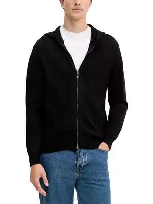Armani Exchange Hooded Zip Sweater - Black