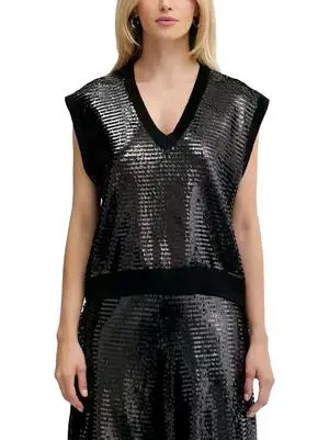 Armani Exchange Sequin Embellished Vest - Black