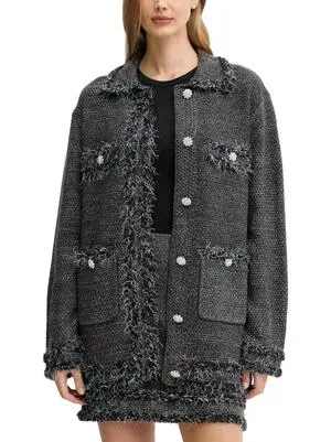 BLUGIRL Fringed Embellished Cardigan - Grey