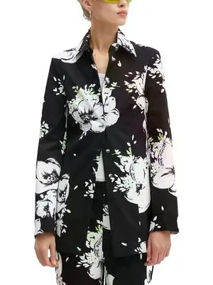 Moschino Floral-print Denim Jacket - Black