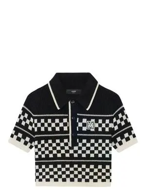 Amiri Check-pattern Polo Shirt - Black