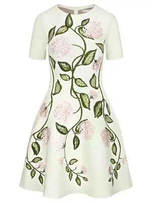 Oscar De La Renta Porcelain Flower Jacquard Maxi Dress - Neutrals