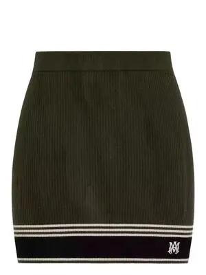 Amiri Striped Knit Mini Skirt - Green