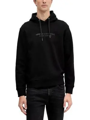 Armani Exchange Long-sleeve Hoodie With Logo Detail - Black