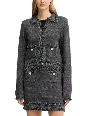 BLUGIRL Fringed Embellished Cardigan - Grey