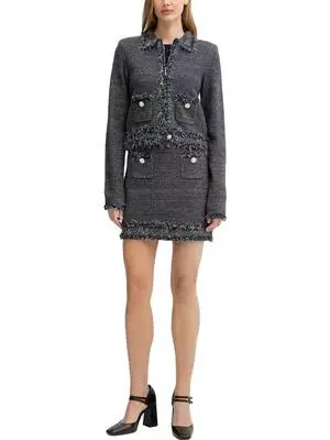 BLUGIRL Fringed Jewel-embellished Mini Skirt - Grey