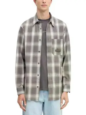 Armani Exchange Check-pattern Pocket Shirt - Grey