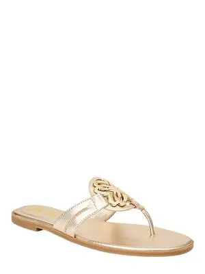 LILLY PULITZER Logo Medallion Sandal - Gold Metallic
