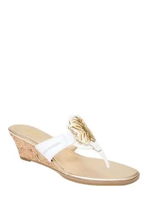 LILLY PULITZER Logo Medallion Wedge Sandals - Resort White