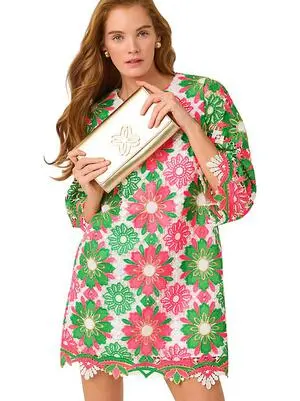 Lilly Pulitzer® Jouri Lace Dress - Cherry Blossom Pink Sunshine Tile Lace