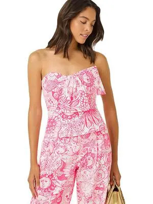Lilly Pulitzer® Strapless Cropped Top - Cherry Blossom Pink Fleur De Lilly