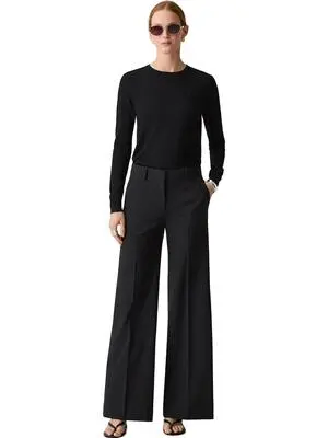 Theory Good Wool Fluid Flare Pant 33 - Black