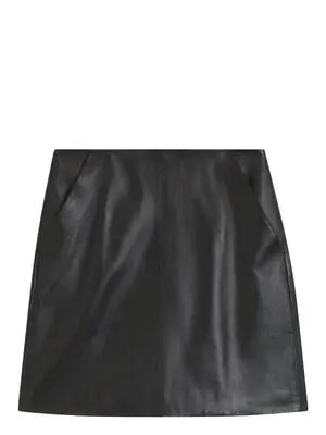 BOSS Nappa-Leather Mini Skirt With Seam