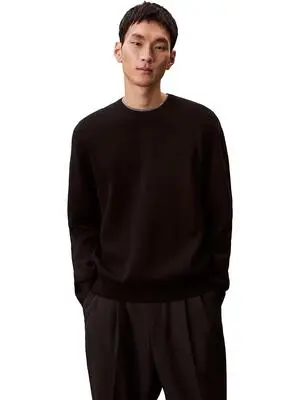 Calvin Klein Relaxed Fit Tech Knit Sweater - Black