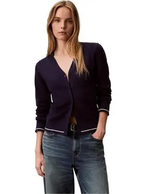 Calvin Klein Cable Knit Cardigan - Evening Blue