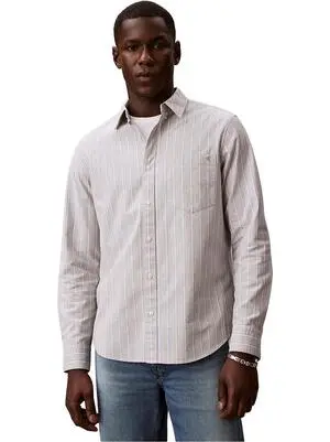 Calvin Klein Double Stripe Classic Oxford Button-down Shirt - Shadow
