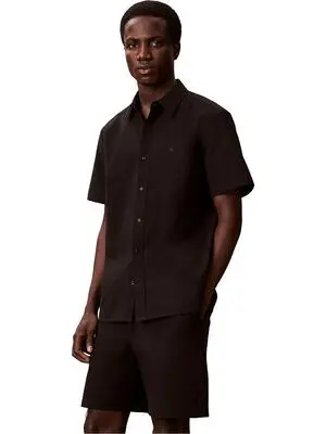 Calvin Klein Seersucker Classic Button-down Shirt - Black