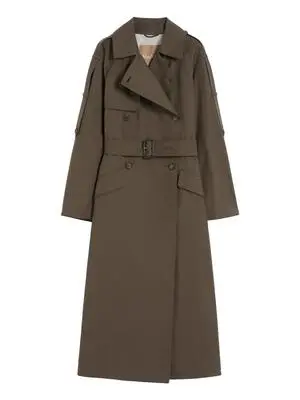 Max Mara Wide Water-repellent Twill Trench Coat - Green