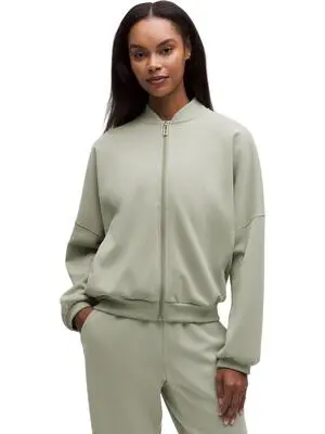 Lululemon Brushed Softstreme Oversized Bomber Jacket - Fog Green