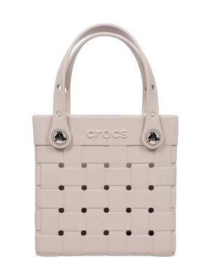 CROCS Woven Style Tote With Top Handles And Detachable Crossbody Strap - Coca Crm