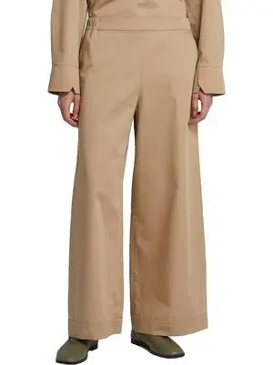 MM BY MAX MARA Dream Wide-leg Cotton Pants - Beige