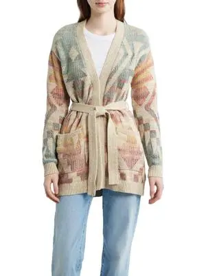 Pendleton Cheyenne Jacquard Cotton Wrap Cardigan - Natural Multi