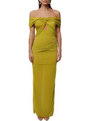 JLUXLABEL Off-the-shoulder Cutout Dress - Green