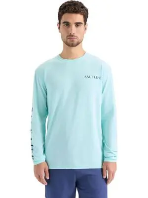 SALT LIFE On Holiday Slx Performance Long Sleeve - Light Aruba Heather