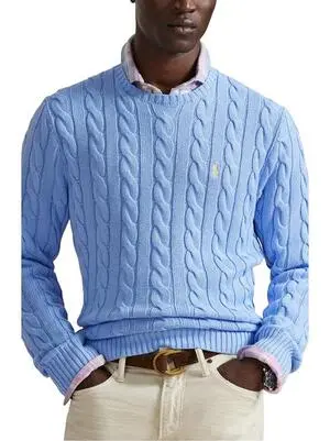 Polo Ralph Lauren Cable Knit Cotton Sweater Austin Blue
