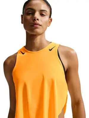 Nike Aeroswift Dri-fit Adv Cropped Running Tank Top - Orange