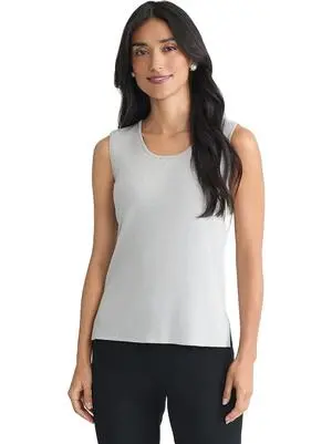 Ming Wang MING WANG Scoop Neck Knit Tank Silver