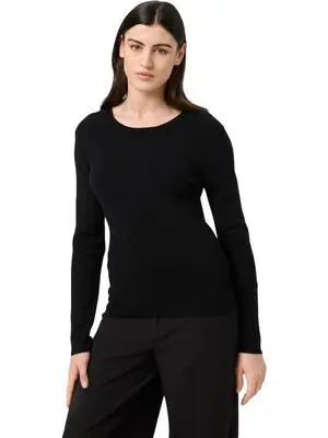 SOAKED IN LUXURY Slim Fit Pullover With Round Neck