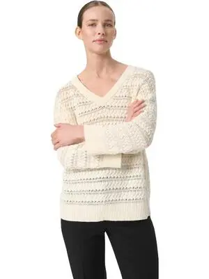 SOAKED IN LUXURY Slskylah V-neck Pullover - Whisper White