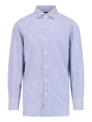 FINAMORE 1925 Stripe Shirt - Blue