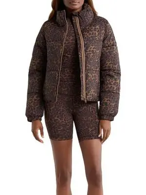 MPG Leopard Print Puffer Jacket