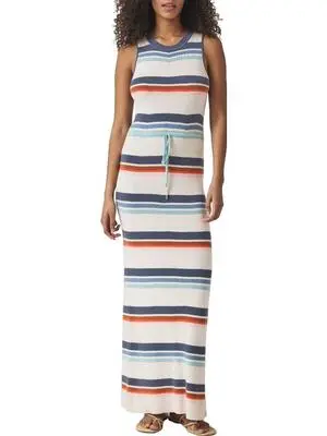 Splendid Polly Stripe Sleeveless Maxi Sweater Dress - Moonstone Multi Stripe